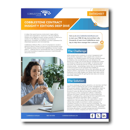 Datasheets | CobbleStone Software